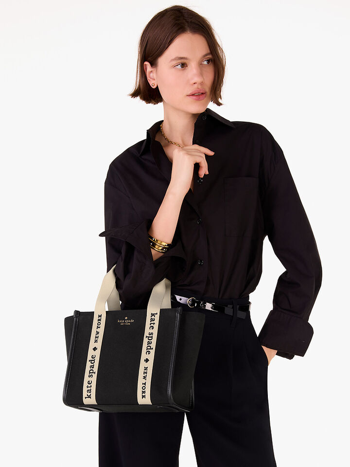 Kip Canvas Small Tote BLACK | HANDBAGS | Kate Spade Australia