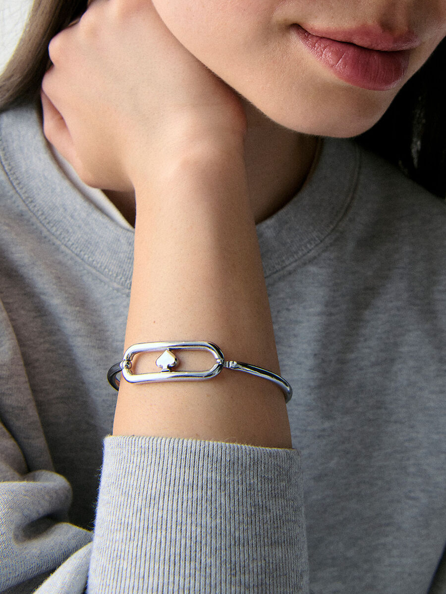 Cut to the Chase Oval Spade Bangle SILVER | JEWELLERY | Kate Spade ...