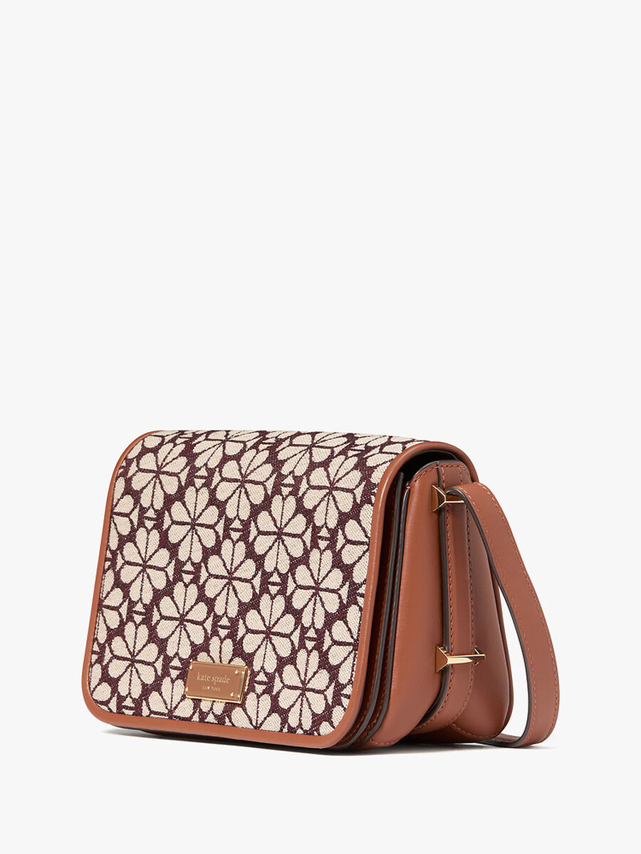Spade Flower Jacquard Small Flap Crossbody RED | CROSSBODIES | Kate ...