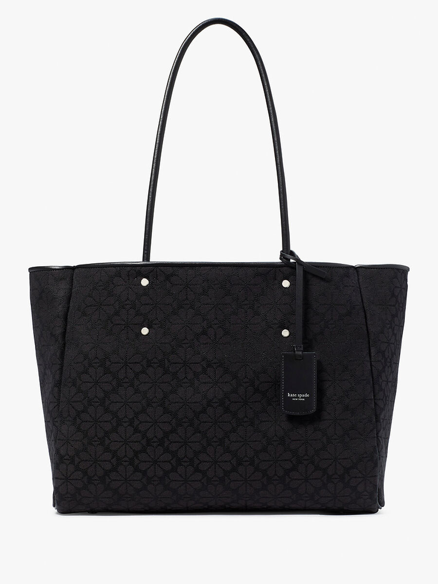 Spade Flower Jacquard Large Everything Tote Black Multi | OUTLET | Kate ...