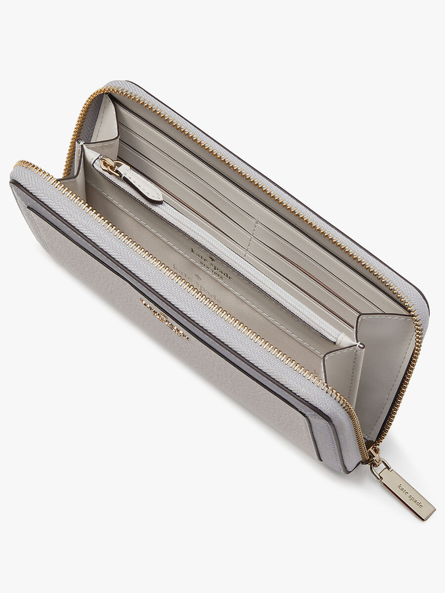 Lena Colorblock Pebbled Leather Large Continental Wallet Mountian Grey ...