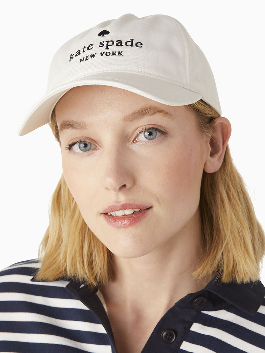 Stacked Logo Baseball Cap Cream | ACCESSORIES | Kate Spade Australia